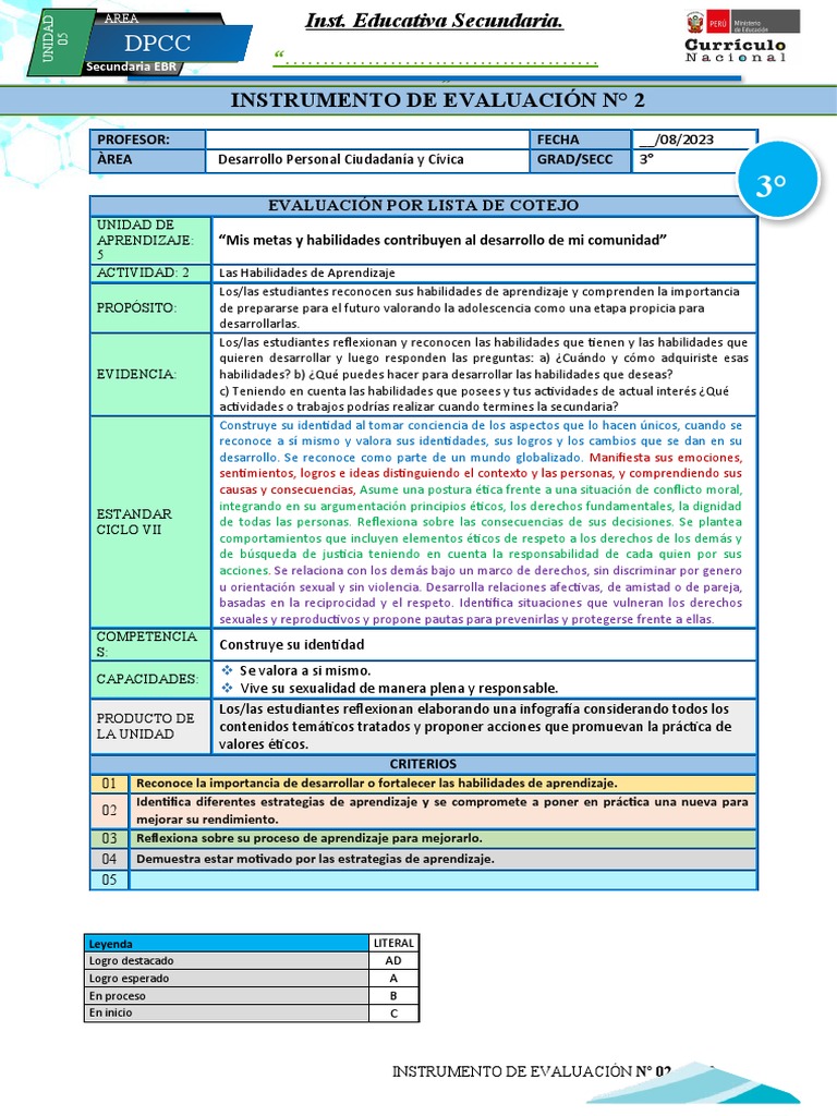 3º DPCC - LC Act.2 Uni 5 - Sem 02 | PDF