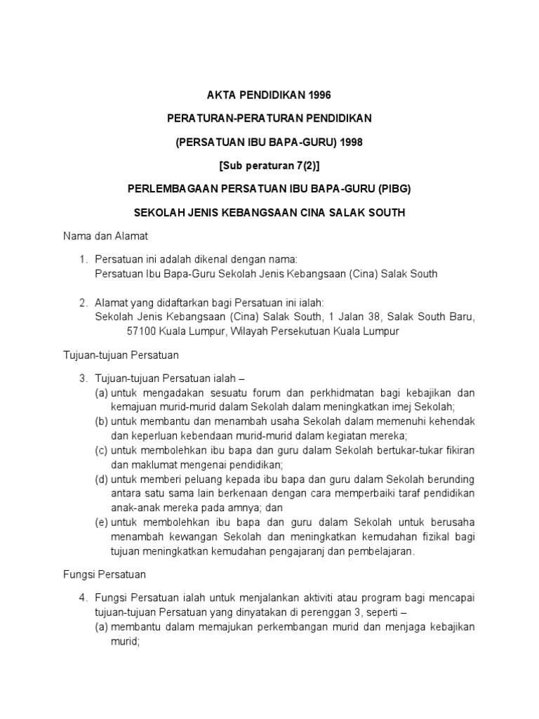 Akta Pendidikan 1996 | PDF