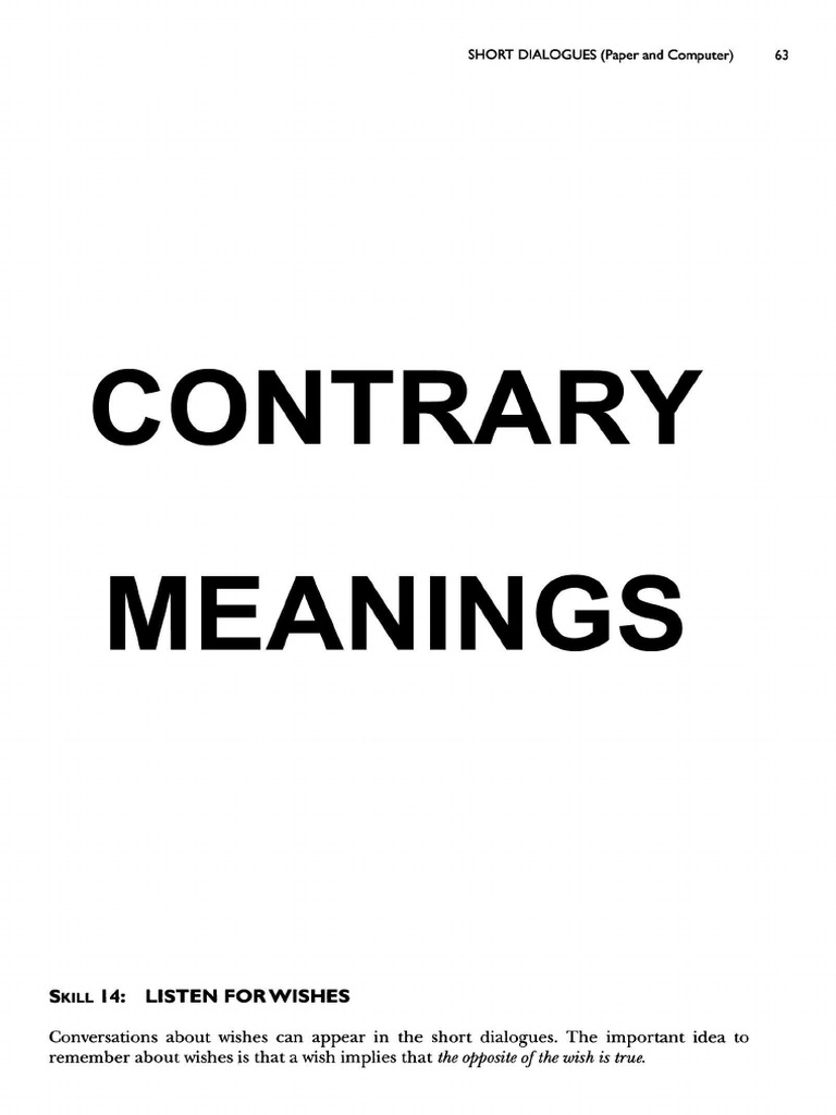Contrary Meanings | PDF