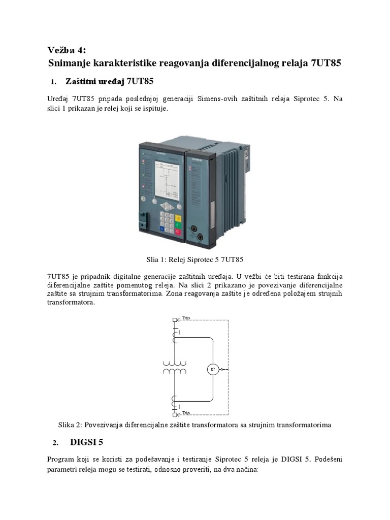 RZ Vezba 5 2023 Uputstvo Za Siprotec 5 | PDF