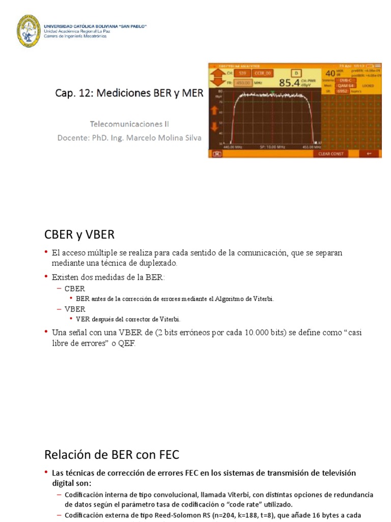 Cap. - 12 - Mediciones - BER - y - MER (Slides Adicionales) | PDF | Informática | Tecnología