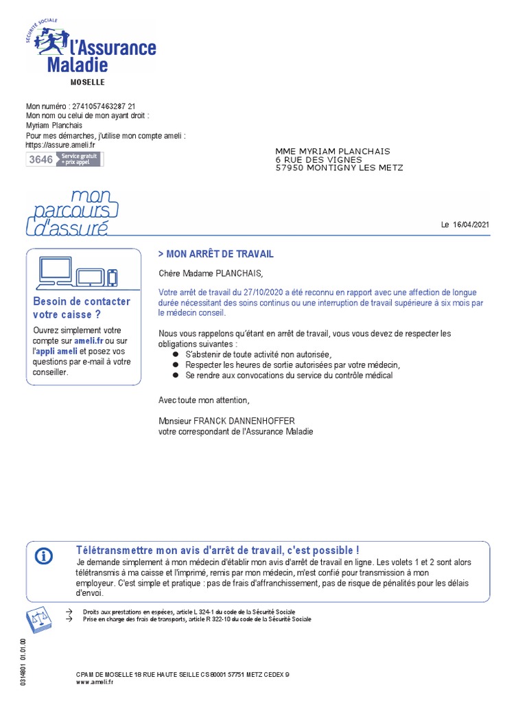 Attestation Longue Maladie | PDF