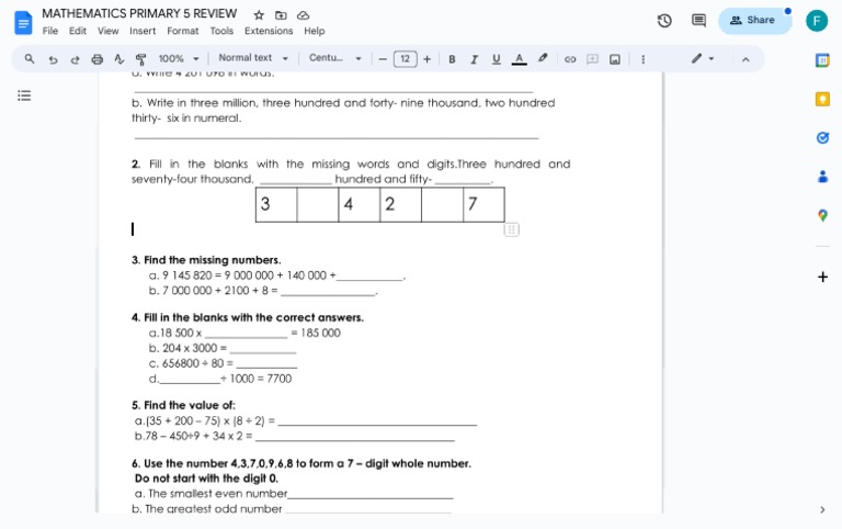 Mathematics Primary 5 Review | PDF
