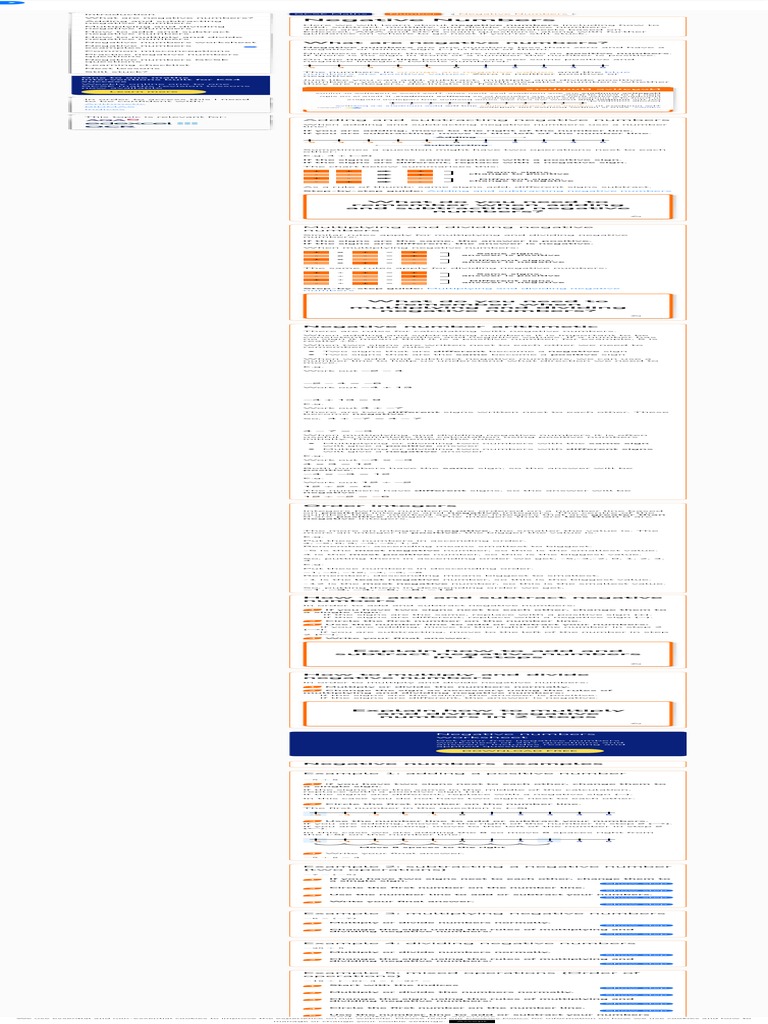Negative Numbers - GCSE Maths - Steps, Examples & Worksheet | PDF