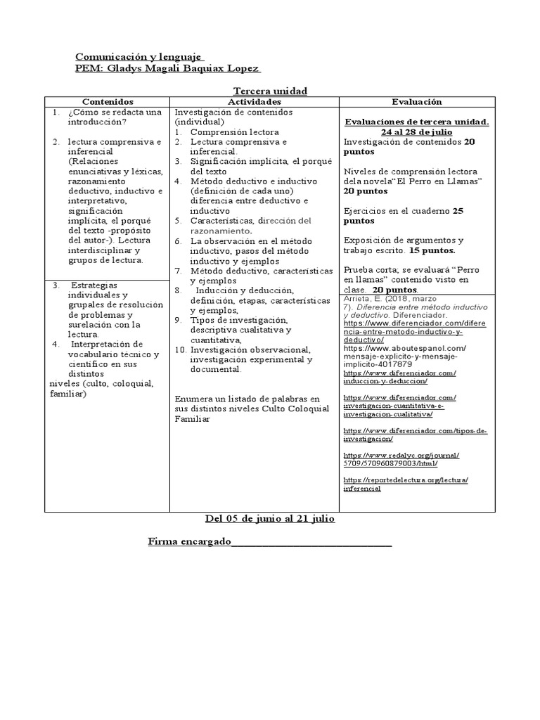 Contenidos 3ra Unidad | PDF