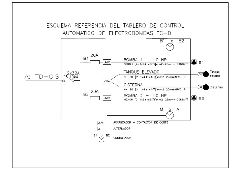 Esquema de Referencia de Tablero de Control Automatico de Bombas | PDF
