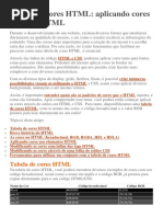 Tabela de Cores HTML: Nome, RGB e Hexadecimal | PDF | Cor | Html