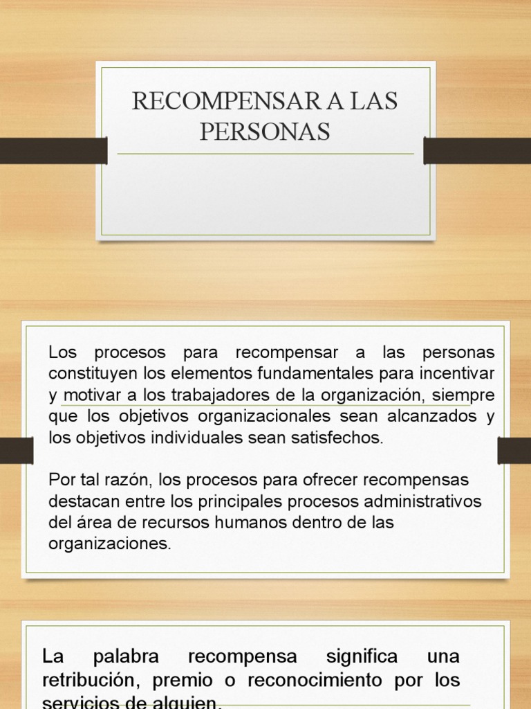 Recompensar a las Personas en Organizaciones | PDF
