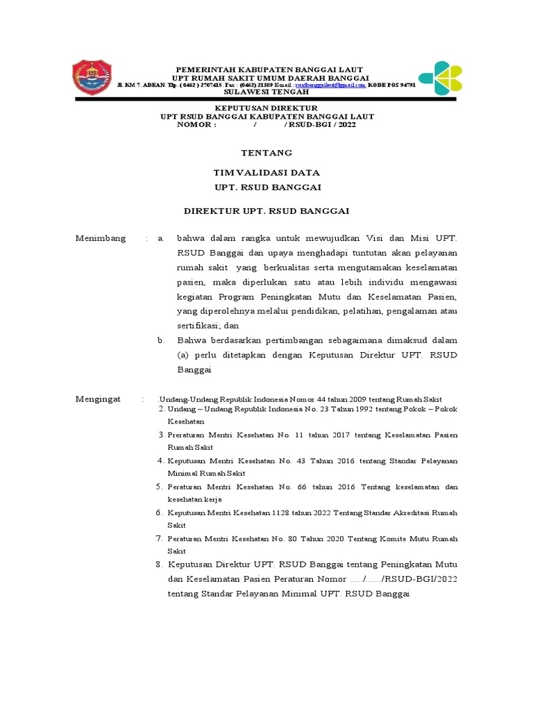 SK Tim Validasi Data | PDF