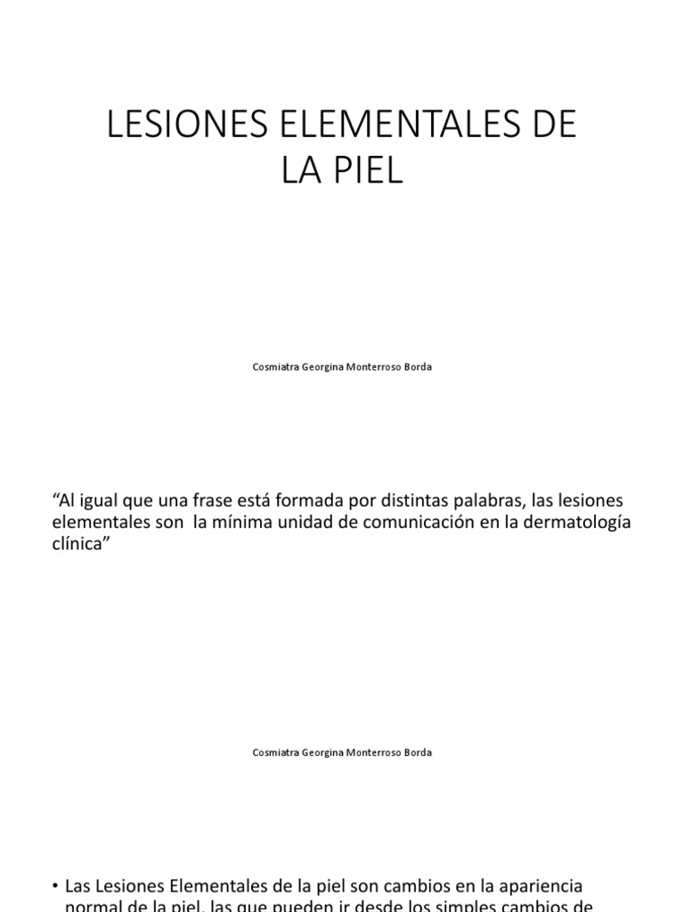Lesiones Elementales de La Piel | PDF | Piel | Atrofia
