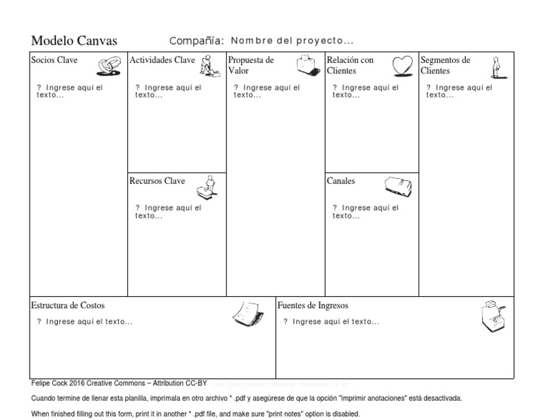 Plantilla - MODELO CANVAS PARA PROYECTOS | PDF