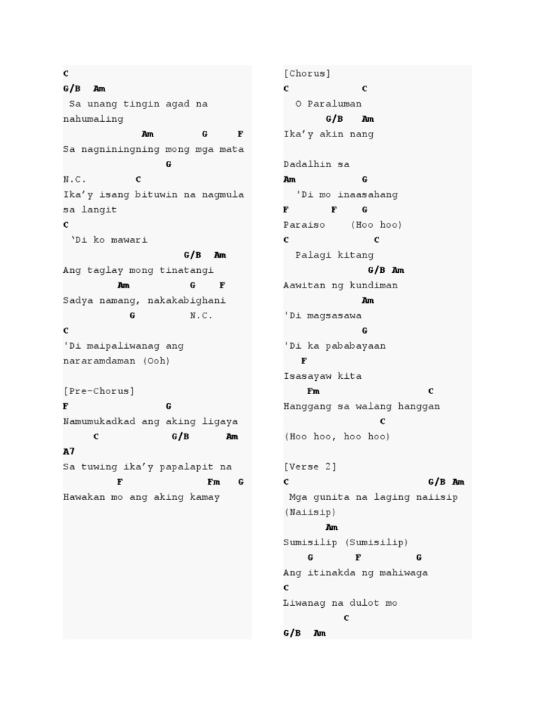 Paraluman Chords | PDF