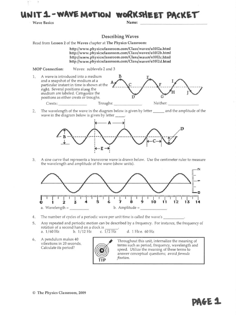 Unit_1_Wave_Motion_Worksheet_Packet | PDF