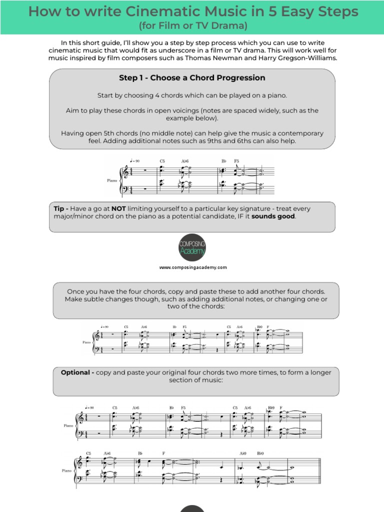 How To Write Cinematic Music For Film or TV Drama in 5 Easy Steps | PDF