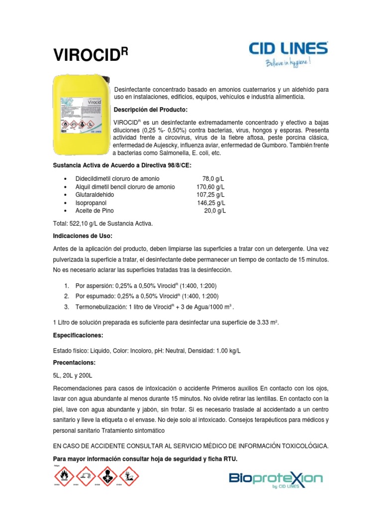 Ficha Tecnica Virocid | PDF
