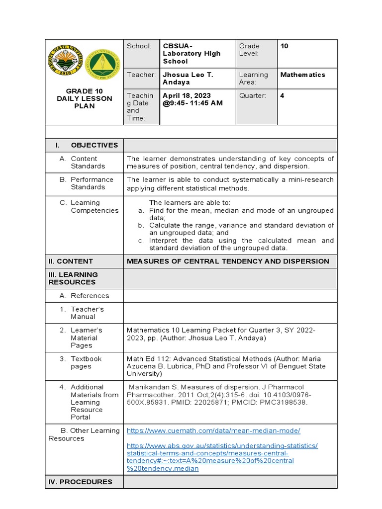Grade 10 Daily Lesson Plan #7 | PDF | Teaching Methods & Materials