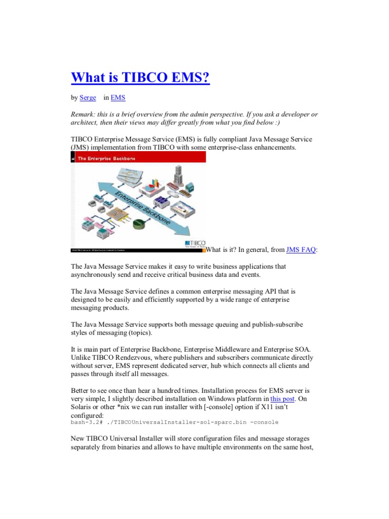 What Is Tibco Ems | PDF | Computers