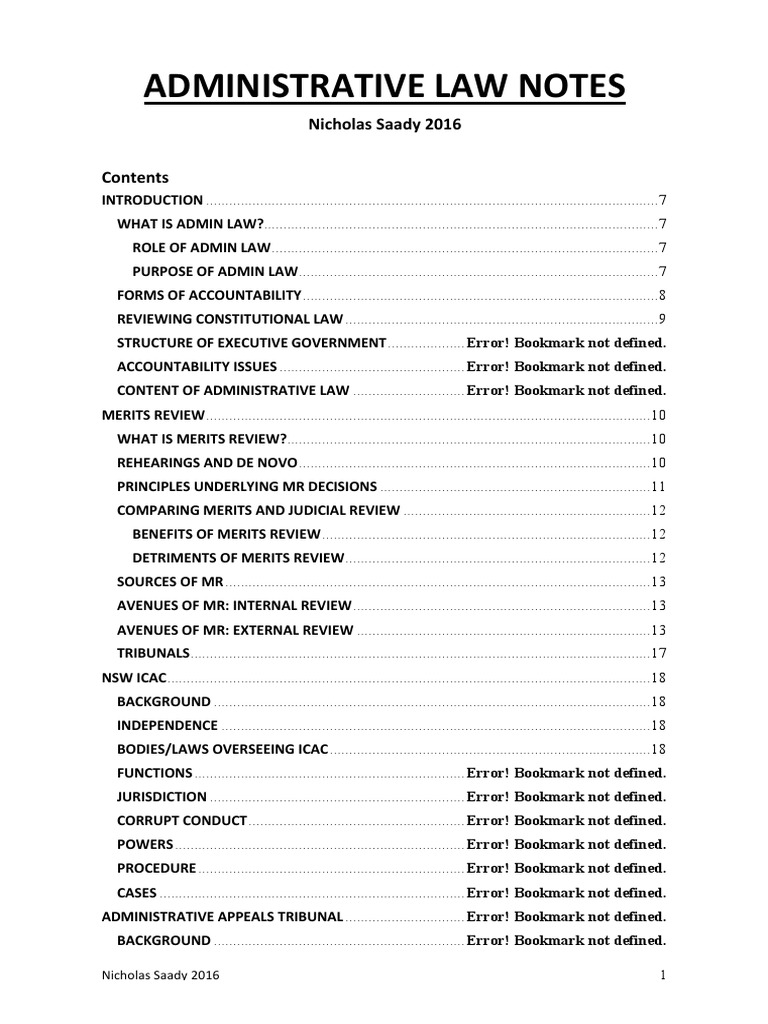 Administrative Law Notes | PDF | Administrative Law | Standard Of Review