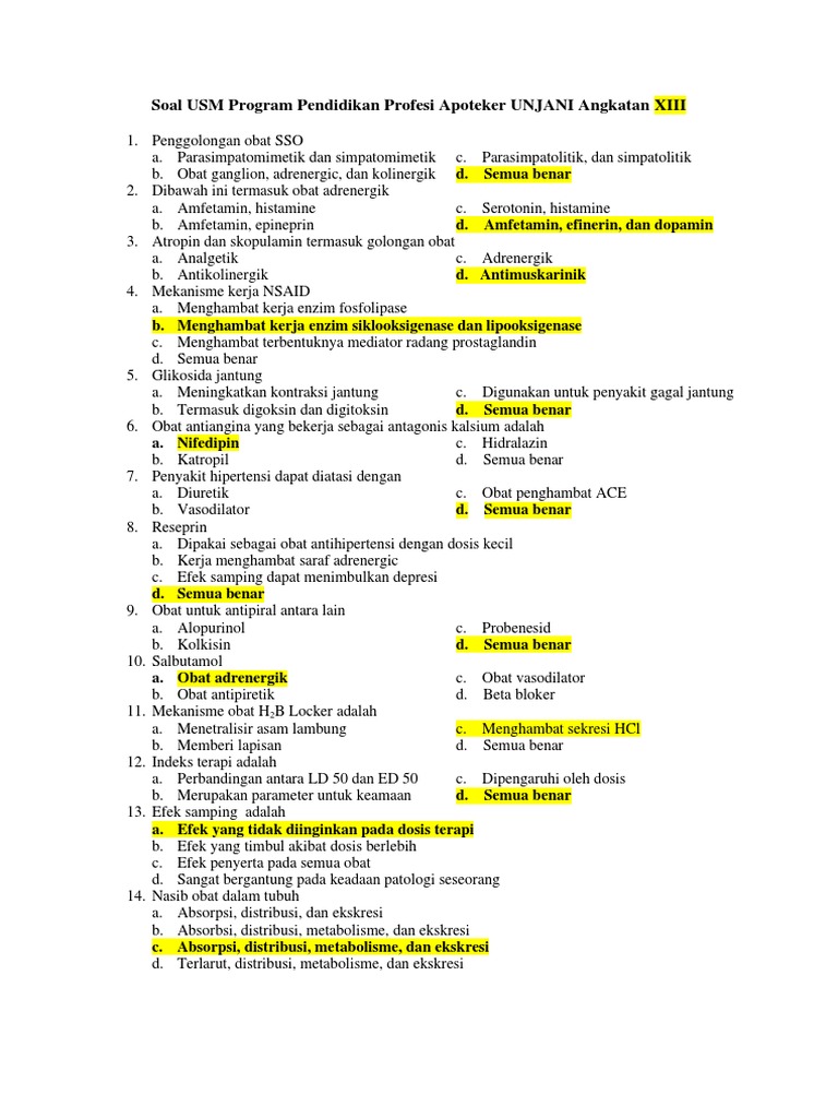 Soal Ujian Masuk Universitas Jendral Achmad Yani-3 | PDF
