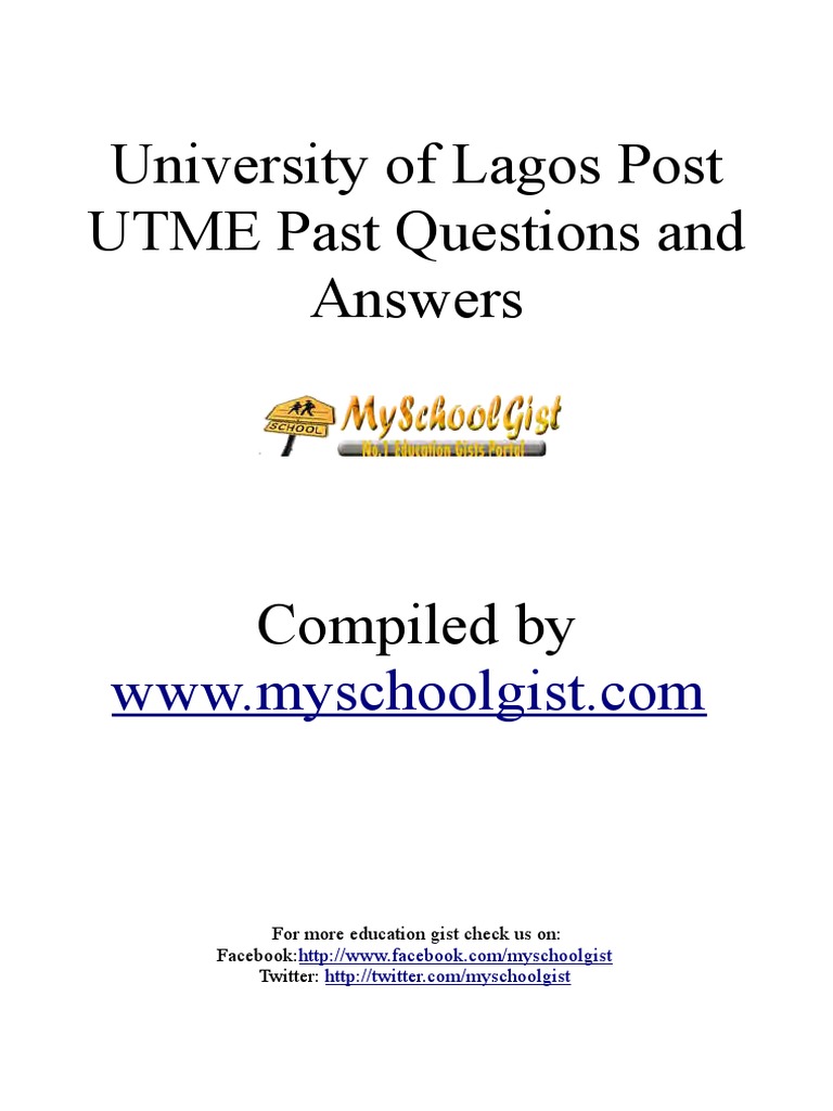 UNILAG Post-UTME Past Questions PDF | PDF | Mean
