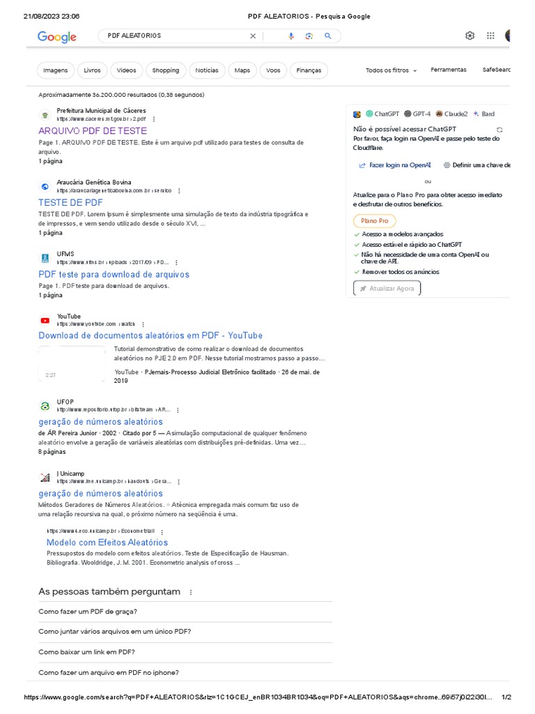 PDF ALEATORIOS - Pesquisa Google | PDF