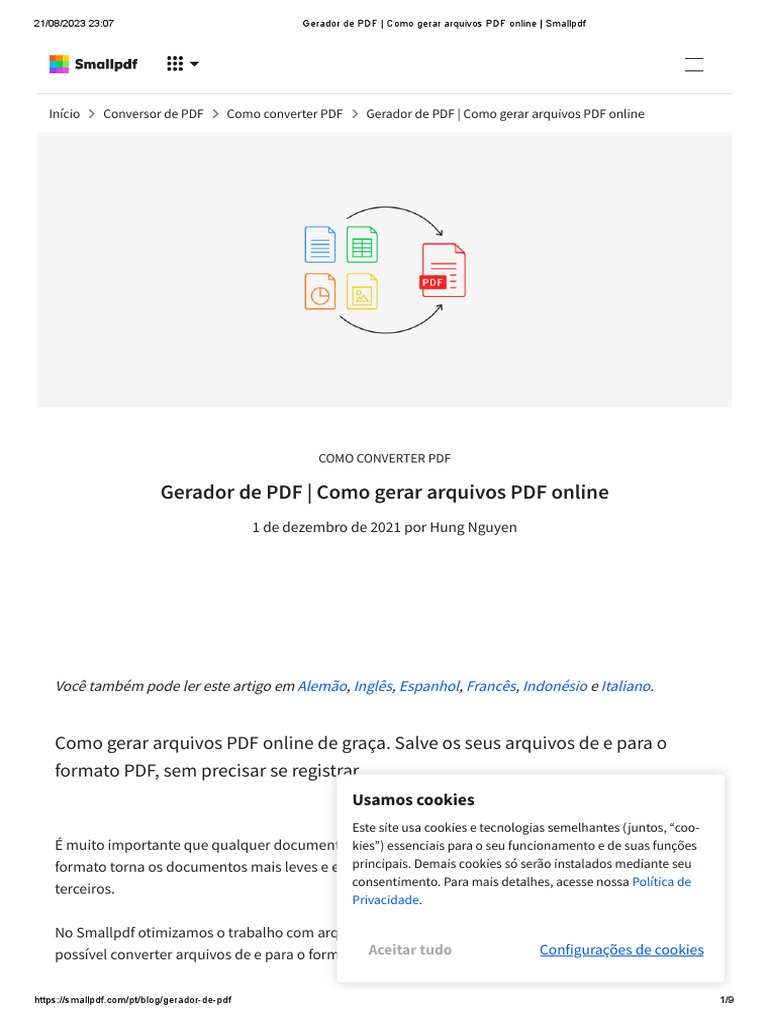 Gerador de PDF - Como Gerar Arquivos PDF Online - Smallpdf | PDF
