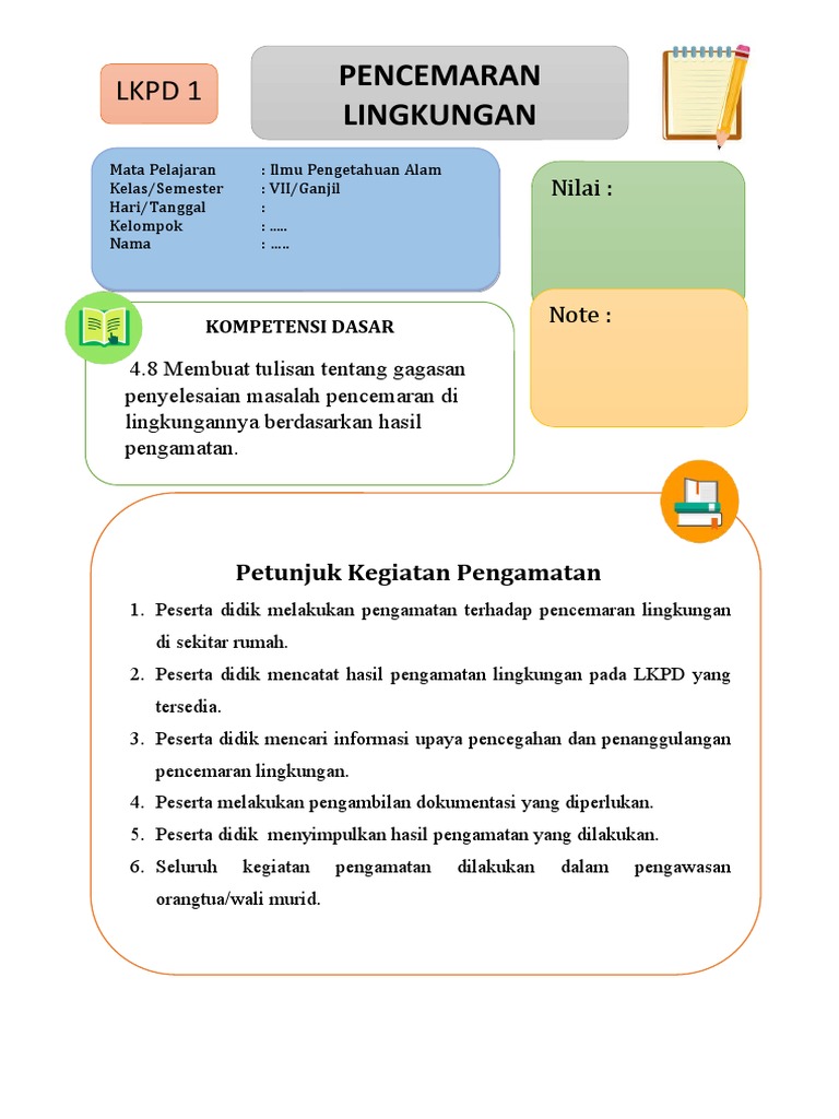 LKPD 7.8 Pencemaran Lingkungan | PDF | Sains & Matematika