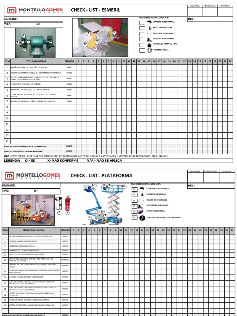 Check-List - Planilha Geral - MODIFICAÇÃO | PDF Check-List - Planilha Geral - MODIFICAÇÃO | PDF