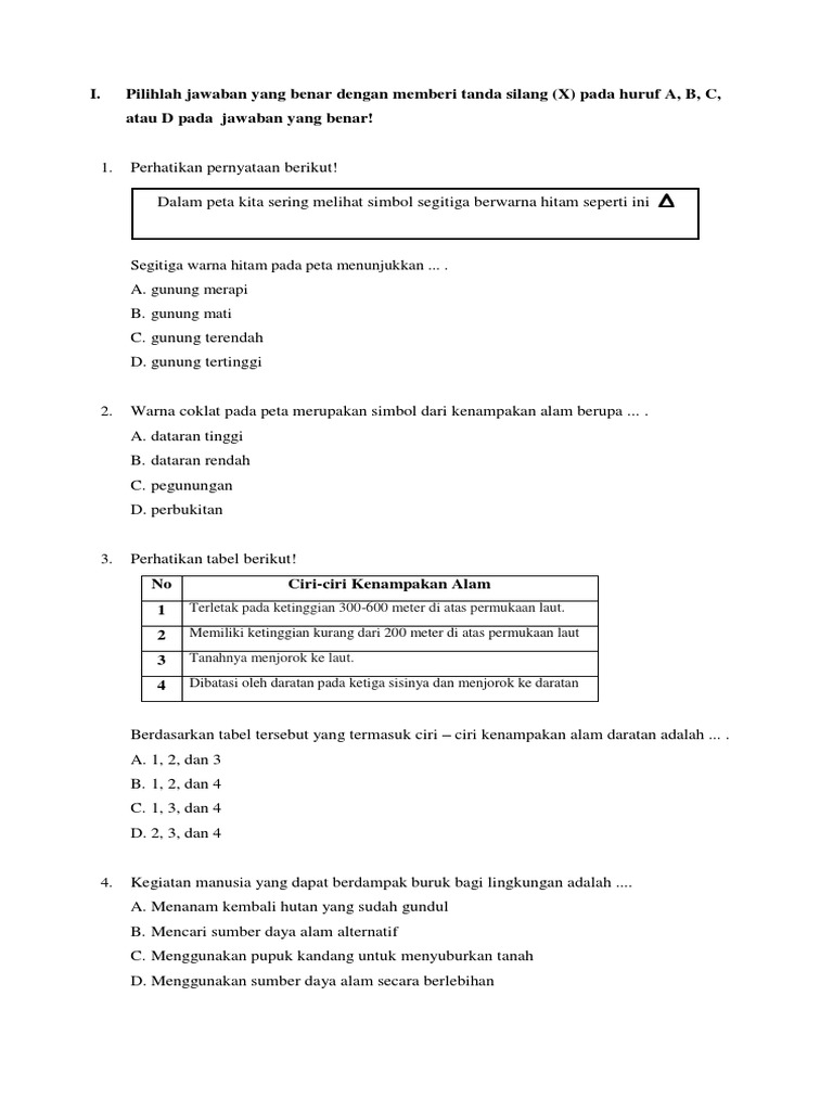 Soal US SD - IPS | PDF
