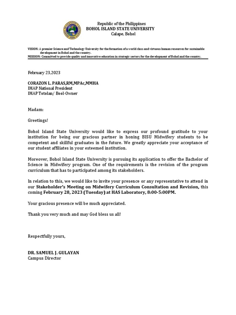 Letter Invitations Stakeholders | PDF