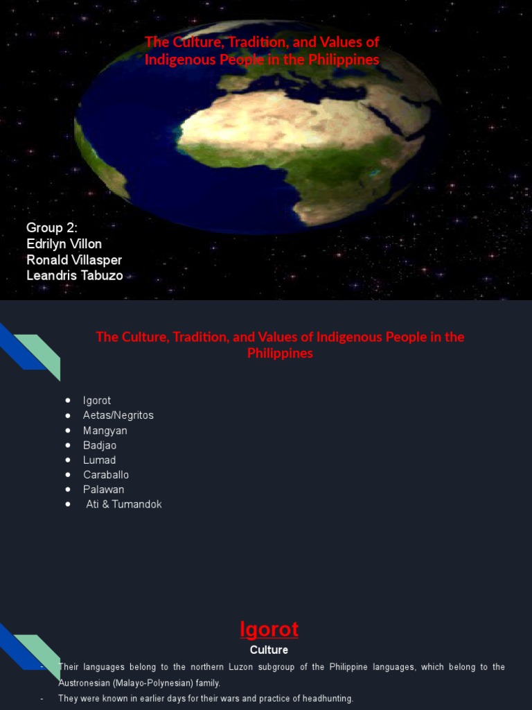 Group 2 Culture Values and Tradition of Indigenous People in The ...