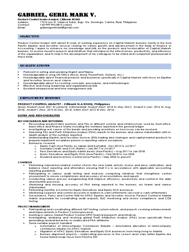 Geril Mark Gabriel Resume | PDF