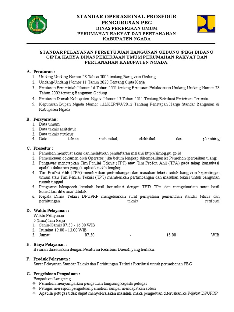 Sop PBG | PDF | Teknologi & Rekayasa