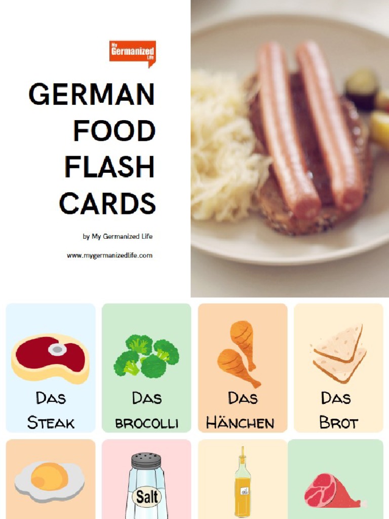 German Food Vocabulary Flashcards | PDF