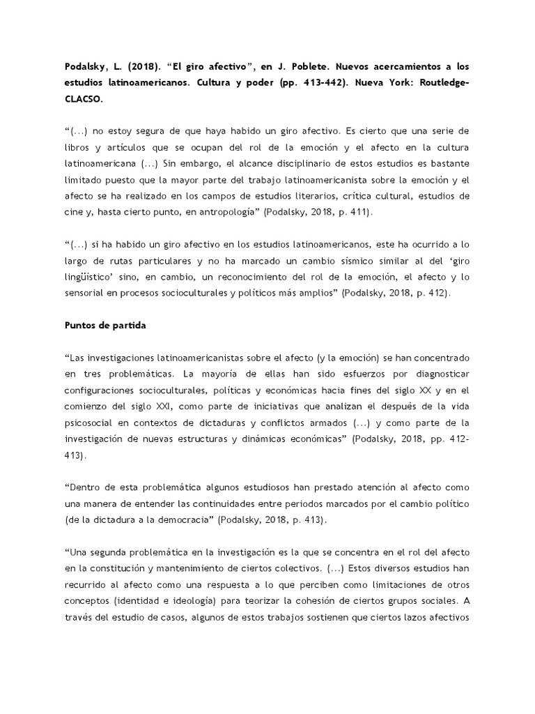 Podalsky, L. (2018) - "El Giro Afectivo", en J. Poblete. Nuevos ...