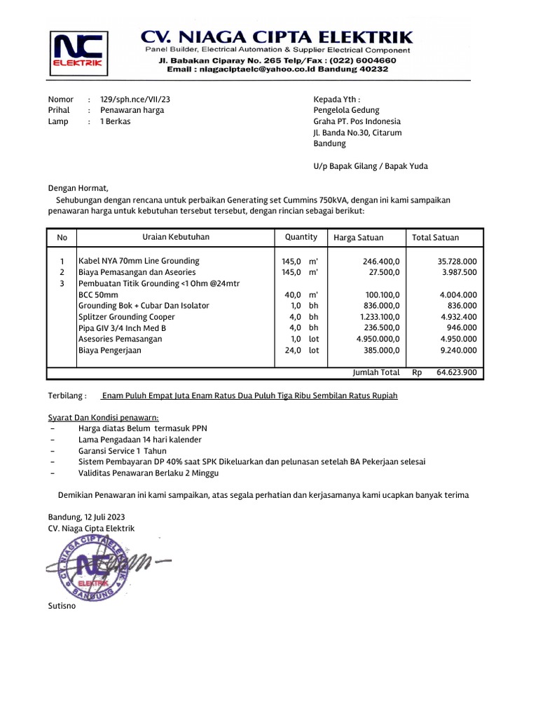 SPH Pembuatan Grounding | PDF