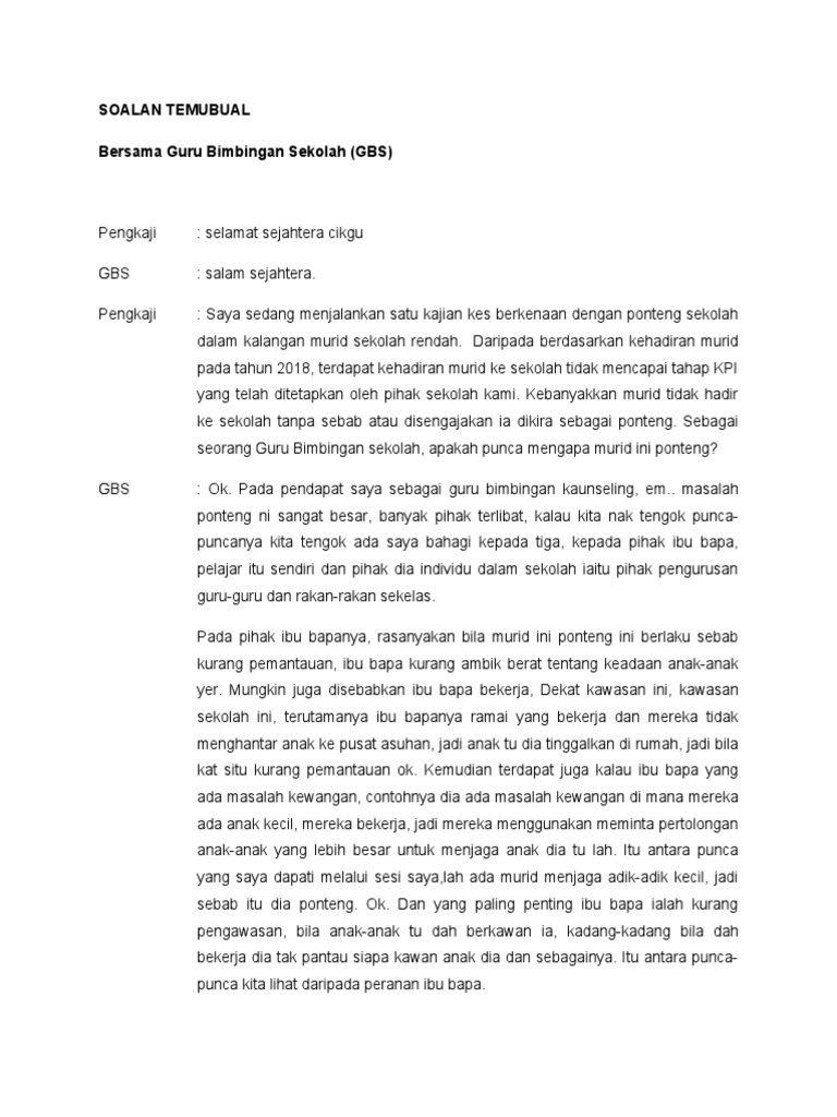 Soalan Temubual | PDF | Gaya Hidup