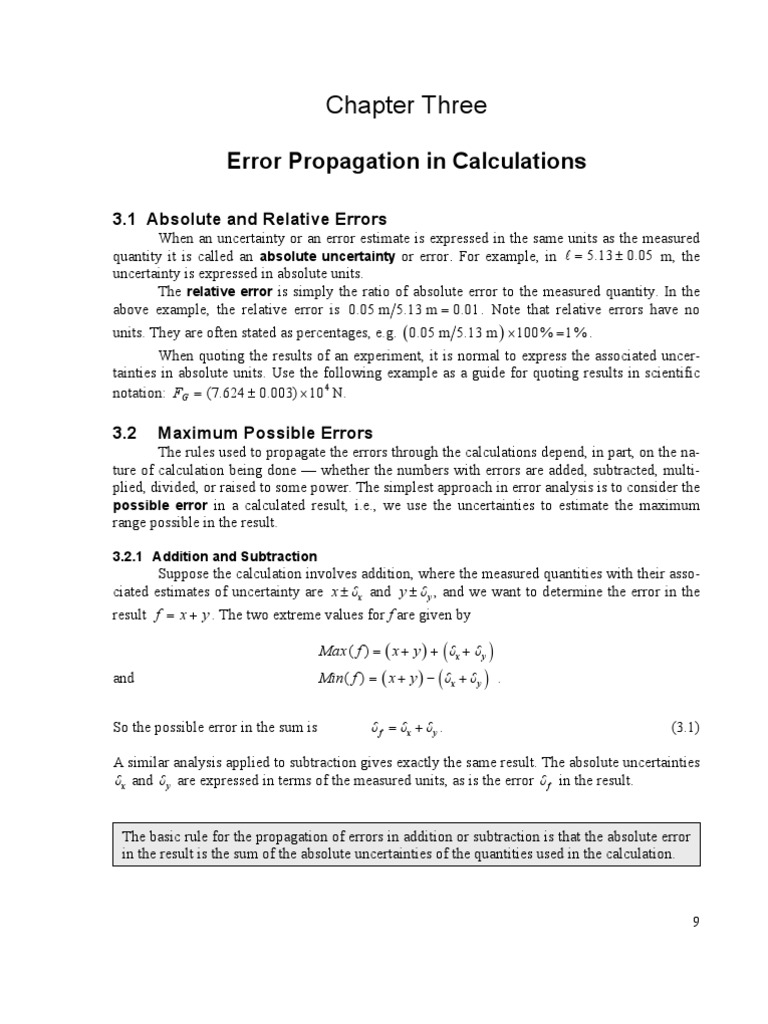 Error Propagation in Calculations | PDF | Trigonometric Functions | Sine