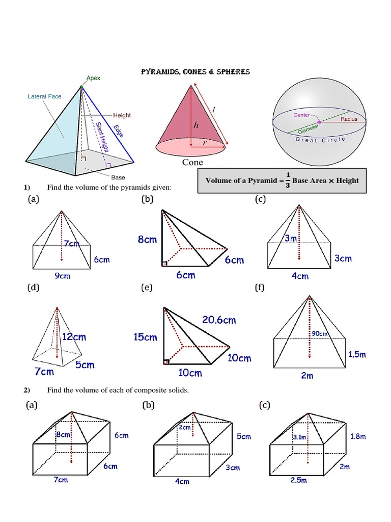 Pyramid, Cone & Sphere | PDF | Teaching Methods & Materials | Science ...