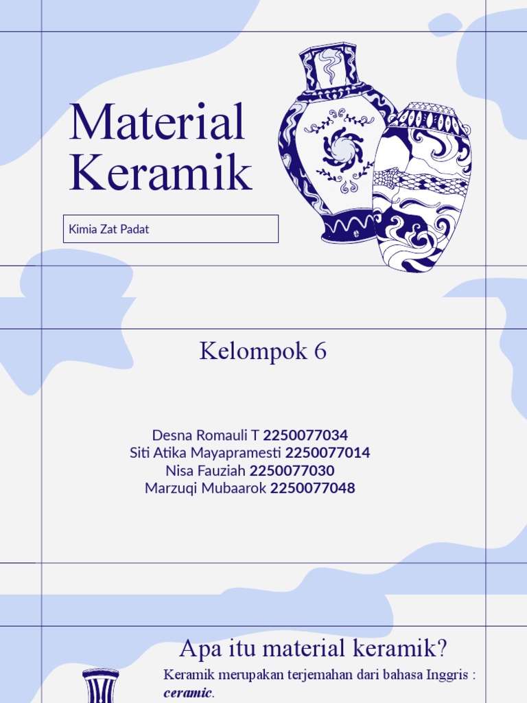 Kimia Zat Padat Kelompok 6 Keramik | PDF