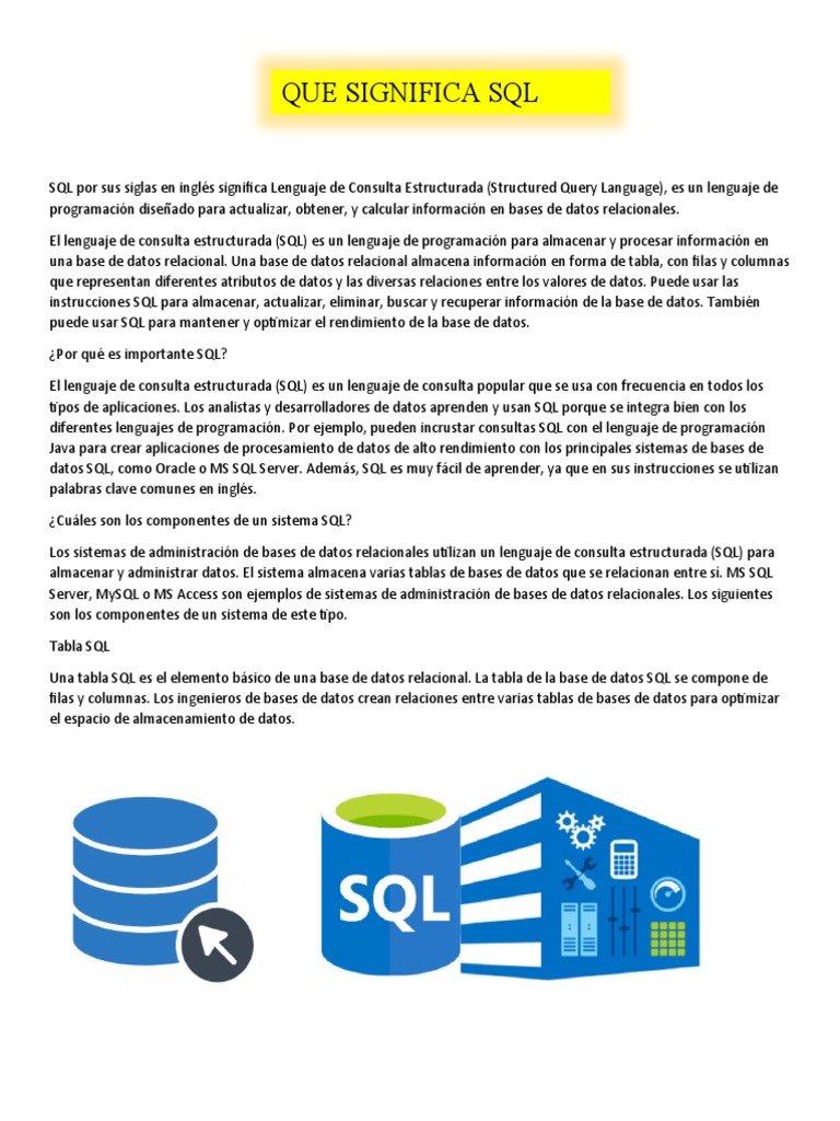 Qué es SQL y su Importancia | PDF | Informática