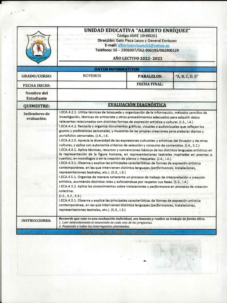 Eca Noveno Egb | PDF