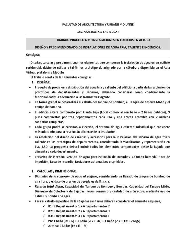 Consigna TP Inst2 - Tema Agua - 2023 | PDF | Agua