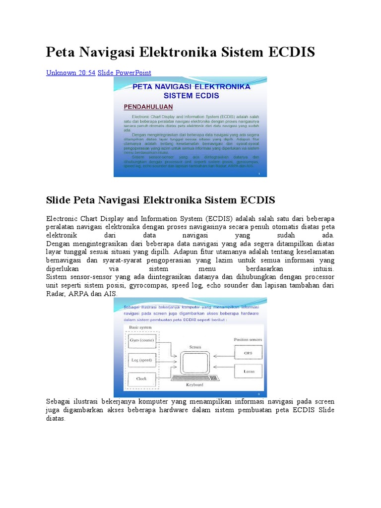 Peta Navigasi Elektronika Sistem ECDIS | PDF