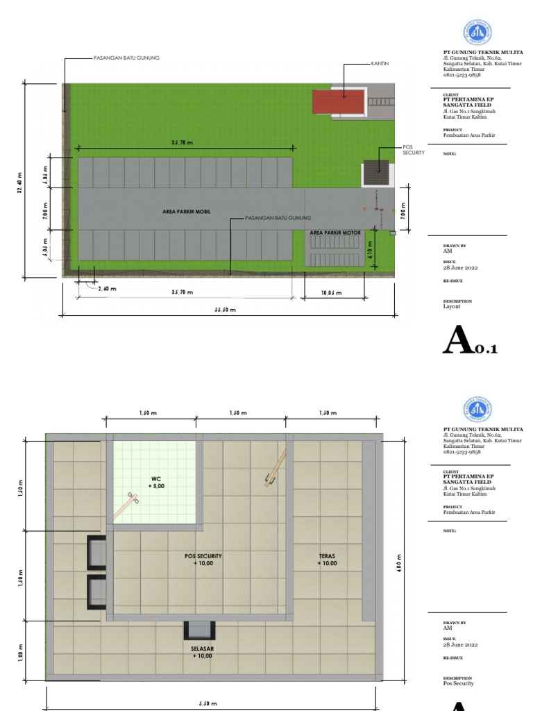 Gambar, Perspective Dan RAB Pembuatan Turap, Area Parkir, Pos Security ...