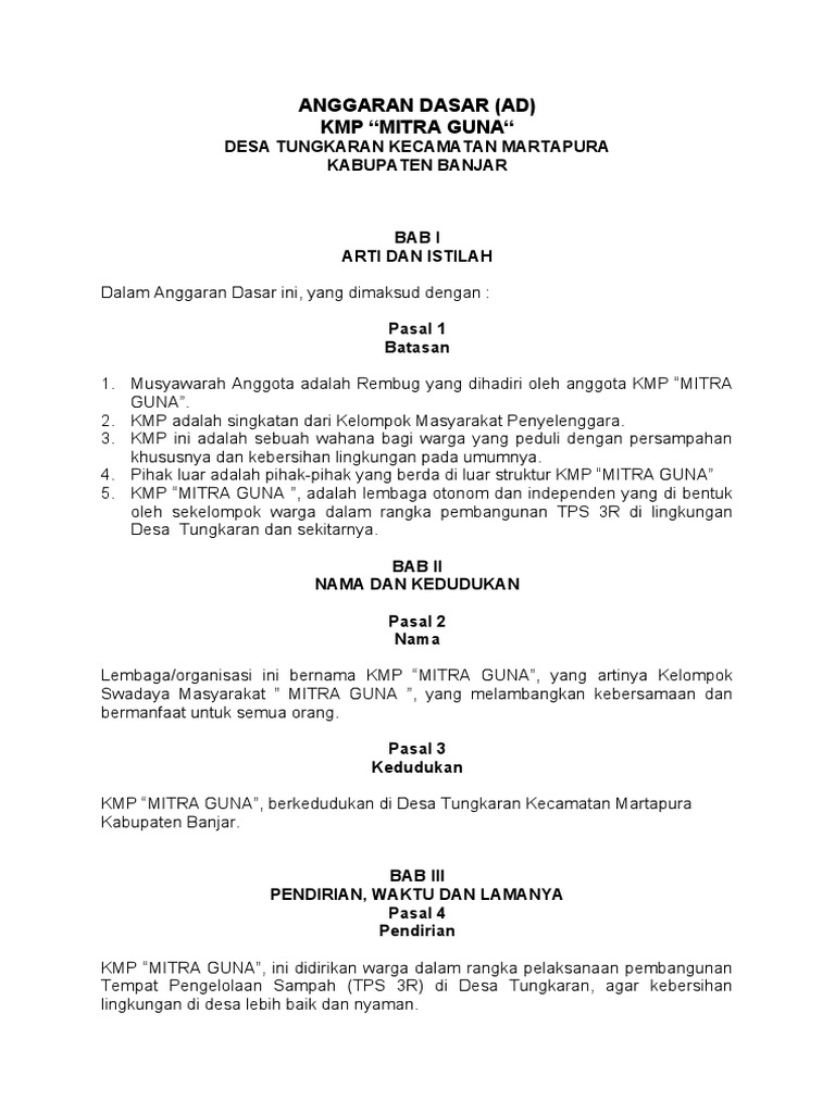 Ad Art KMP Mitra Guna Desa Tungkaran | PDF