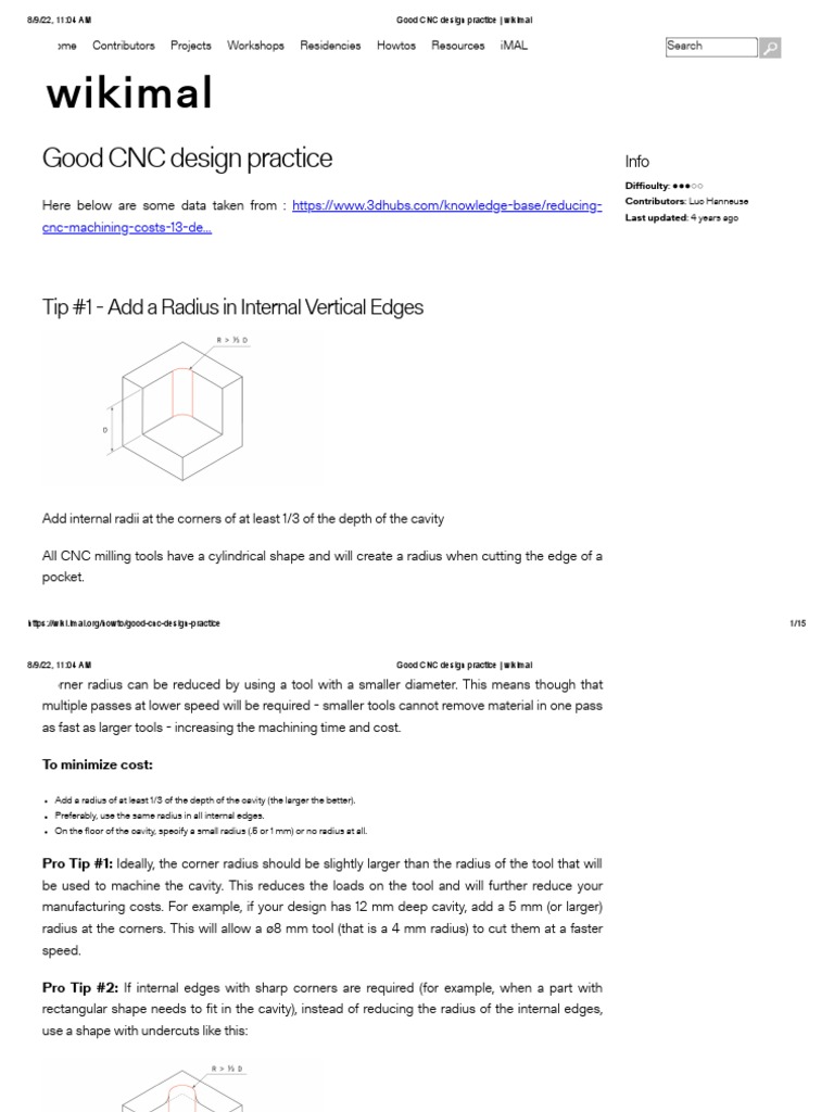 Good CNC Design Practice - Wikimal | PDF | Machining | Engineering Tolerance