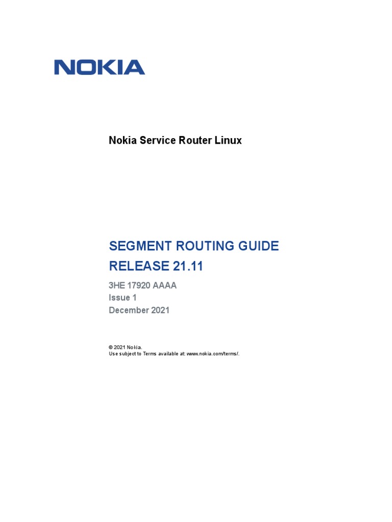Segment Routing Guide 21.11 | PDF