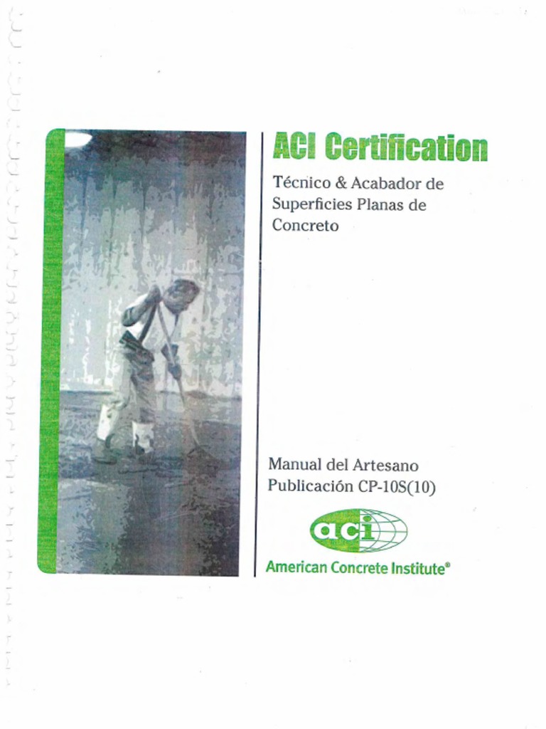 ACI Certification Técnico & Acabador de Superficies Planas de Concreto ...