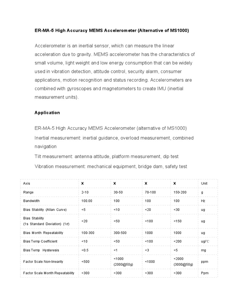 ER-MA-5 High Accuracy MEMS Accelerometer - 20220705104350 | PDF ...